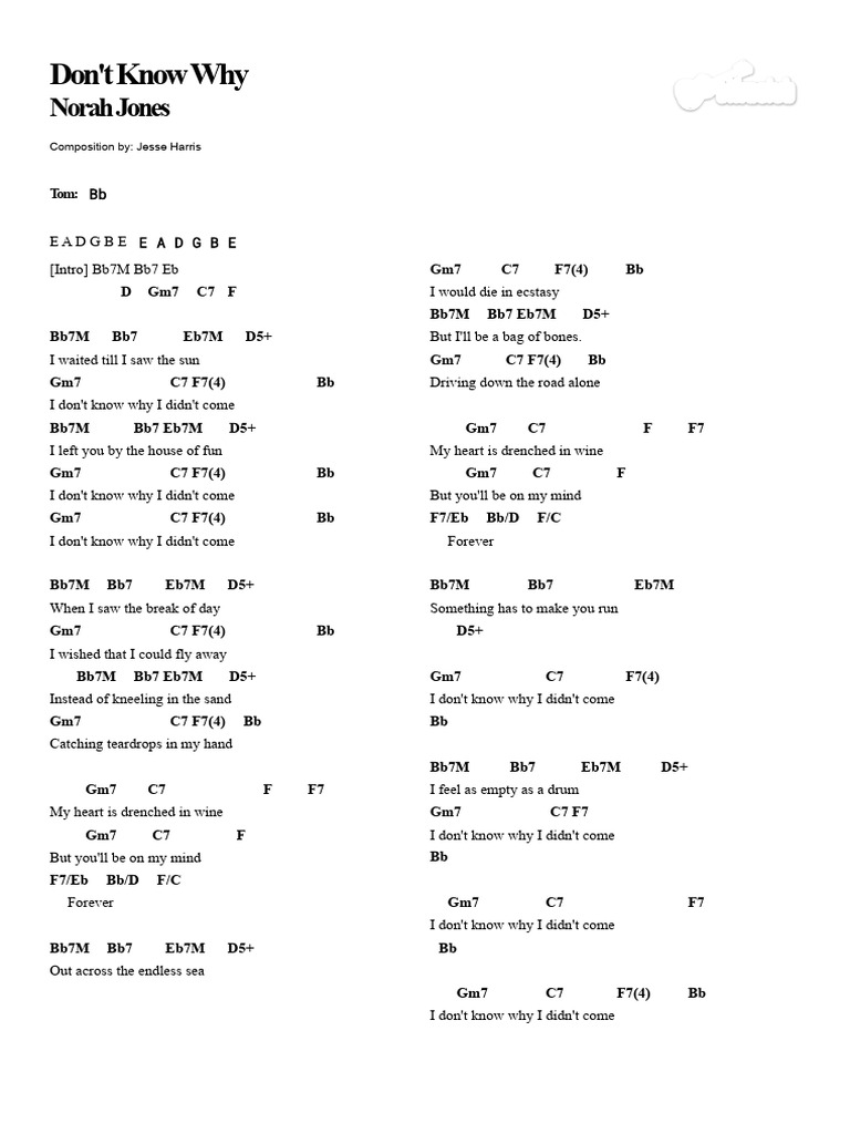 Norah Jones - Don't Know Why | PDF