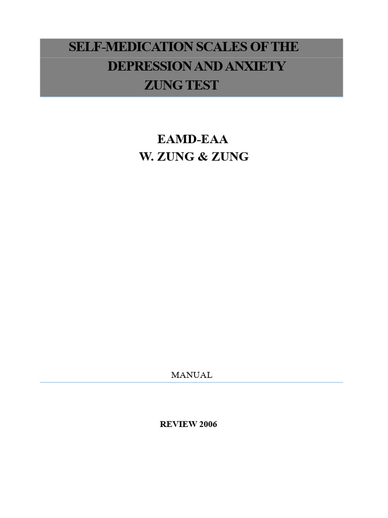 Zung Depression and Anxiety Scales Overview | PDF | Anxiety | Major ...