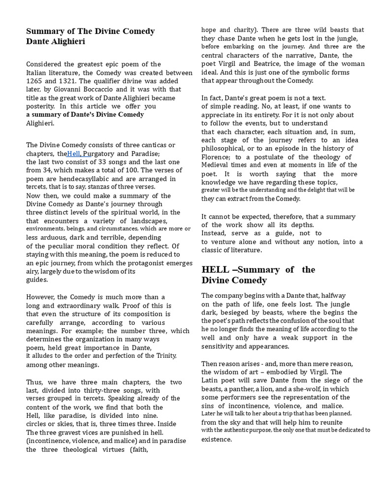 Summary of Paradiso Canto 28 | PDF | Divine Comedy | Dante Alighieri
