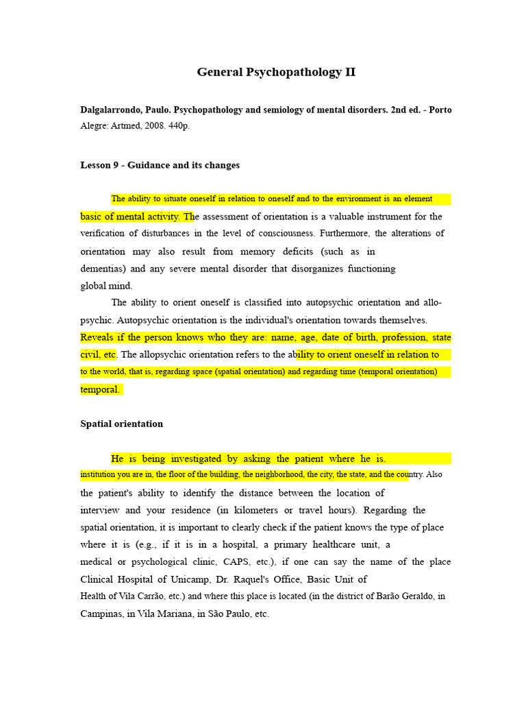 Class 9 - PGII - Guidance and Its Changes | PDF | Delusion | Memory
