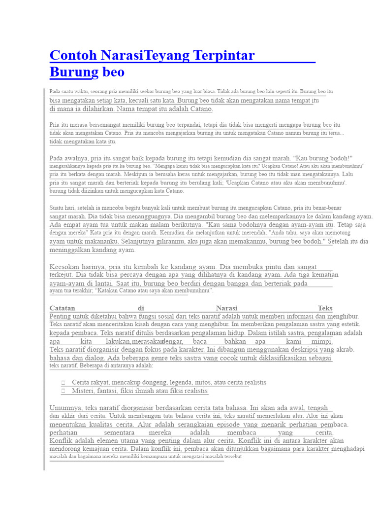 Contoh Teks Naratif | PDF