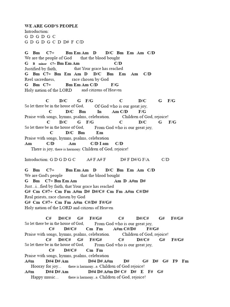 We Are God's People: Song Lyrics & Chords | PDF | Hymns | Theology