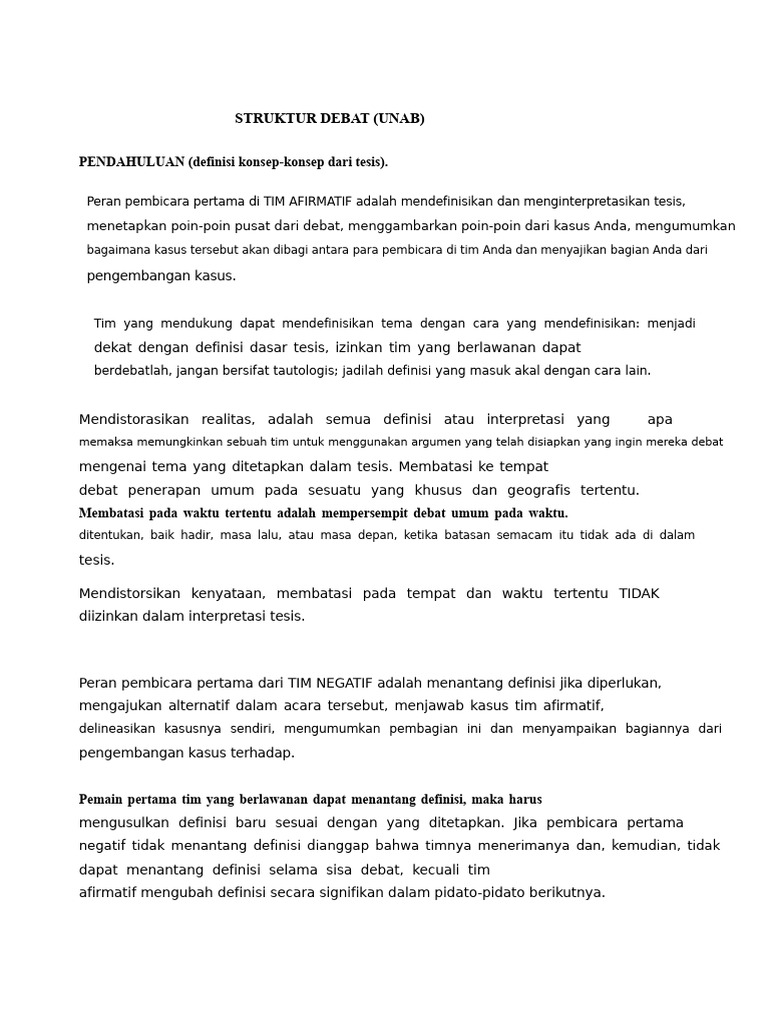 Struktur Debat: Peran dan Argumen | PDF