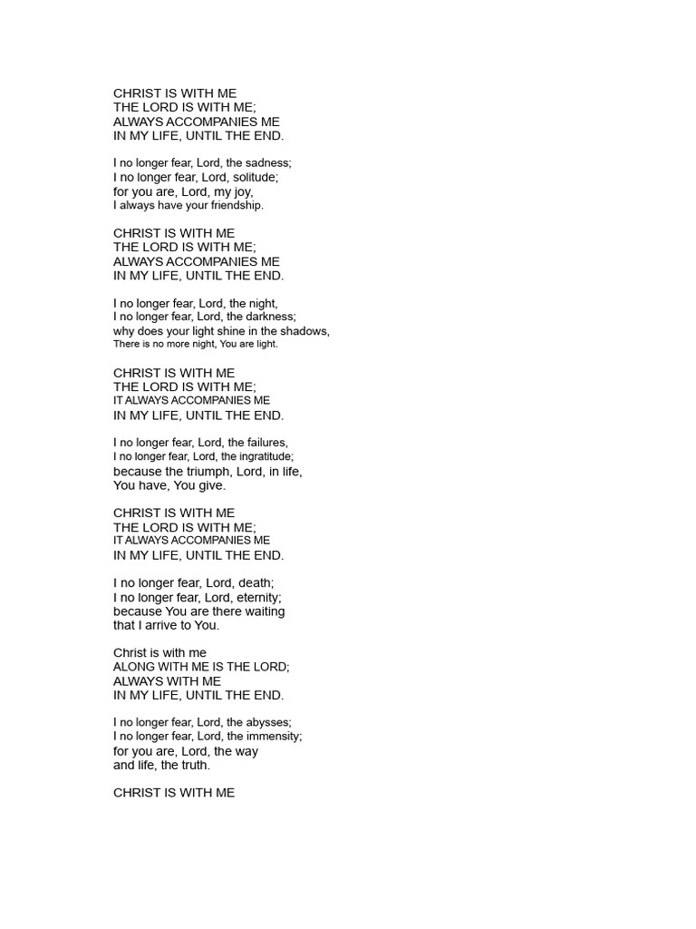 Christ Is With Me Always | PDF