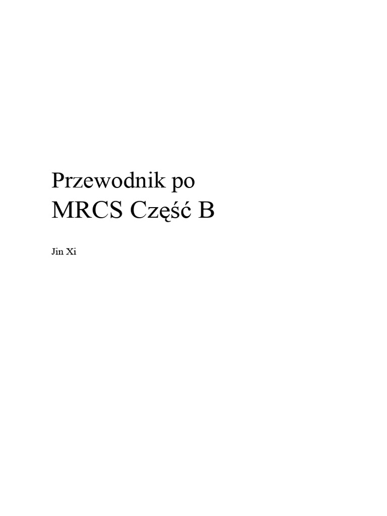 Przewodnik Po MRCS Część B | PDF