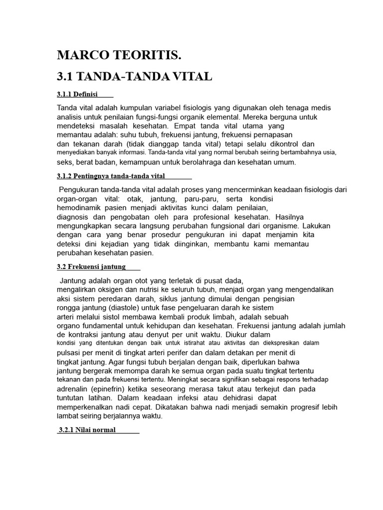 Kerangka Teoritis Tanda Vital | PDF
