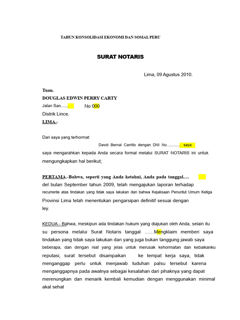 Surat Notaris | PDF