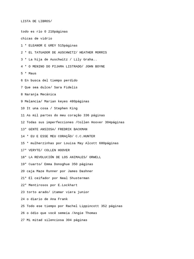 Lista de Libros Recomendados 2023 | PDF