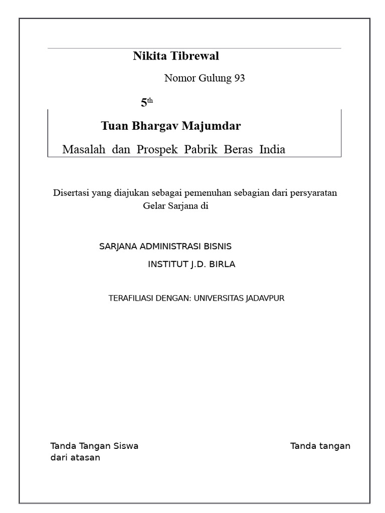 Laporan Proyek Pabrik Beras 230739907 | PDF