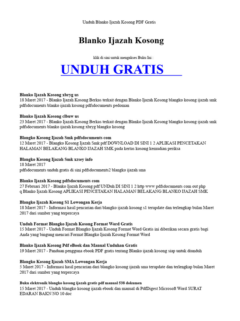 Blanko Ijazah Kosong PDF | PDF
