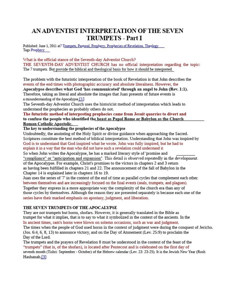 The 7 Trumpets of The Apocalypse | PDF | Book Of Revelation | Prophecy