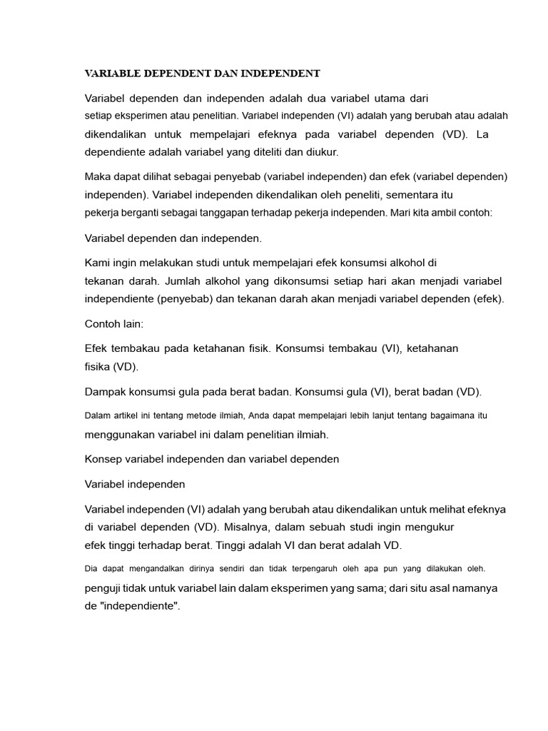 Memahami Variabel Dependen dan Independen | PDF