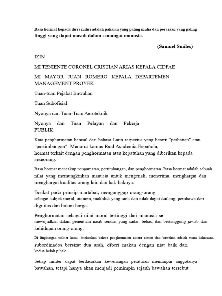 Pentingnya Rasa Hormat dalam Kepemimpinan | PDF