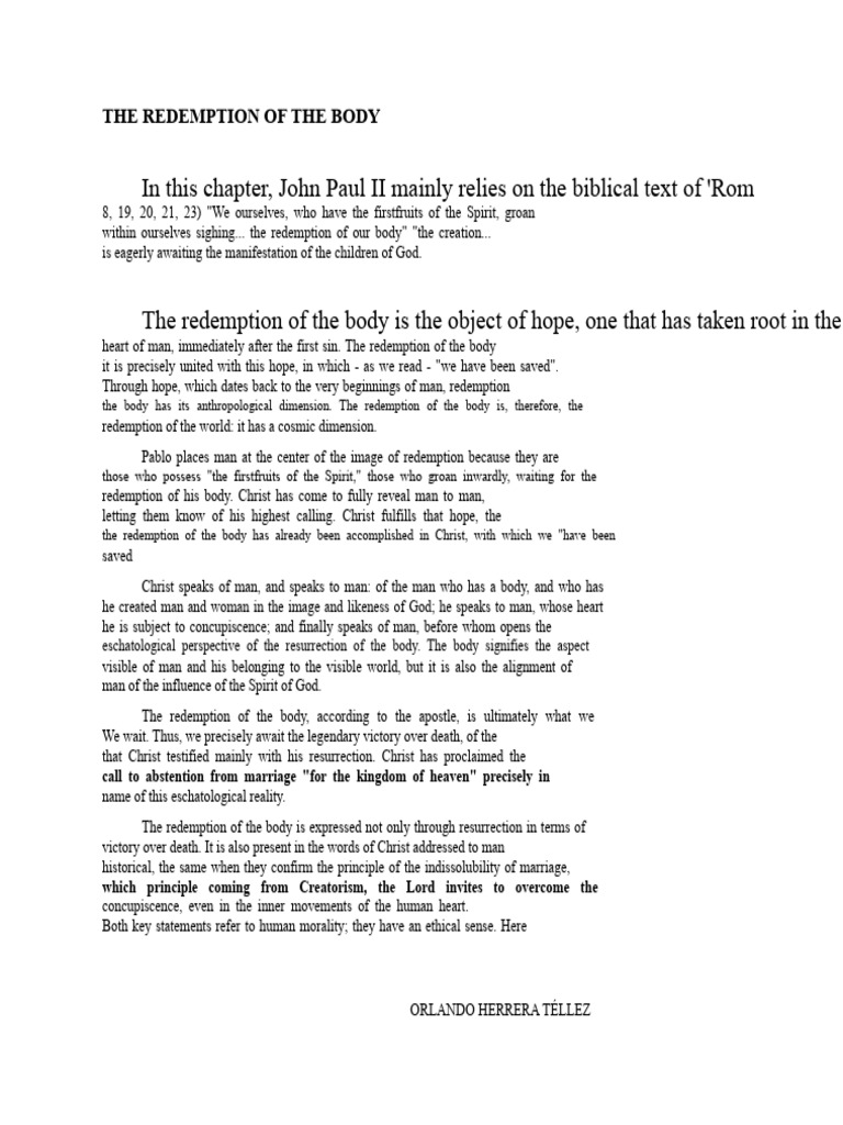 Redemption of the Body in LDS Hope | PDF | Salvation | Sin