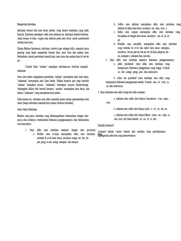 Jenis-Jenis Akhiran dalam Imbuhan | PDF