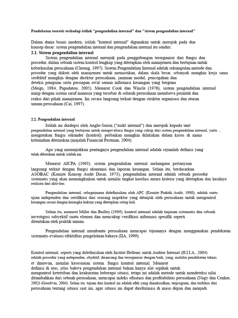 2.1. Sistem Pengendalian Internal | PDF