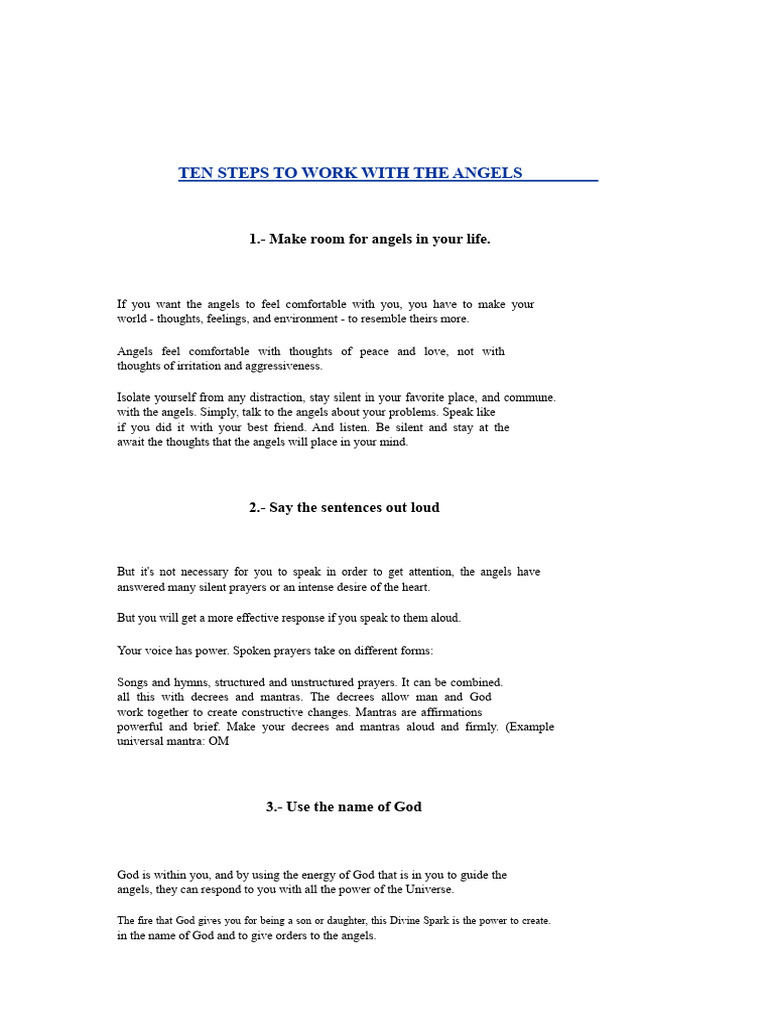 Steps to Connect with Angels | PDF | Prayer | Angel