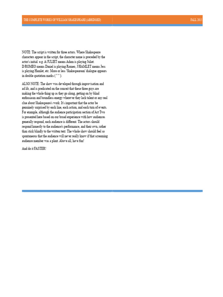 Abridged Complete Works of Shakespeare | PDF | Characters In Romeo And ...