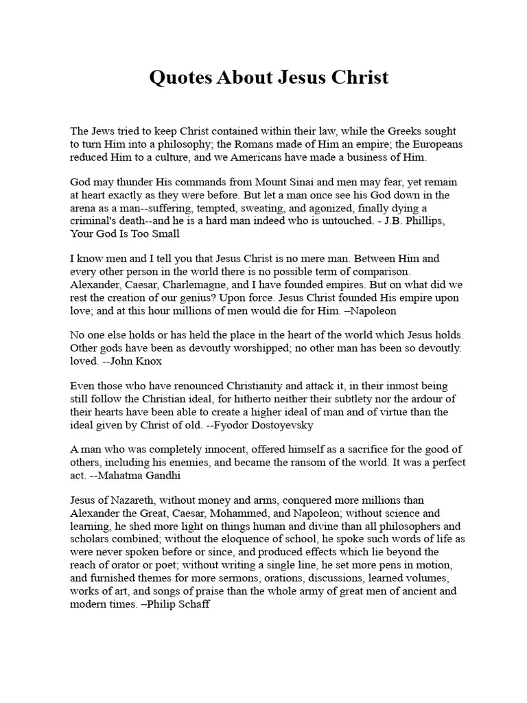 Insights on Jesus Christ's Impact | PDF | Jesus | Resurrection Of Jesus