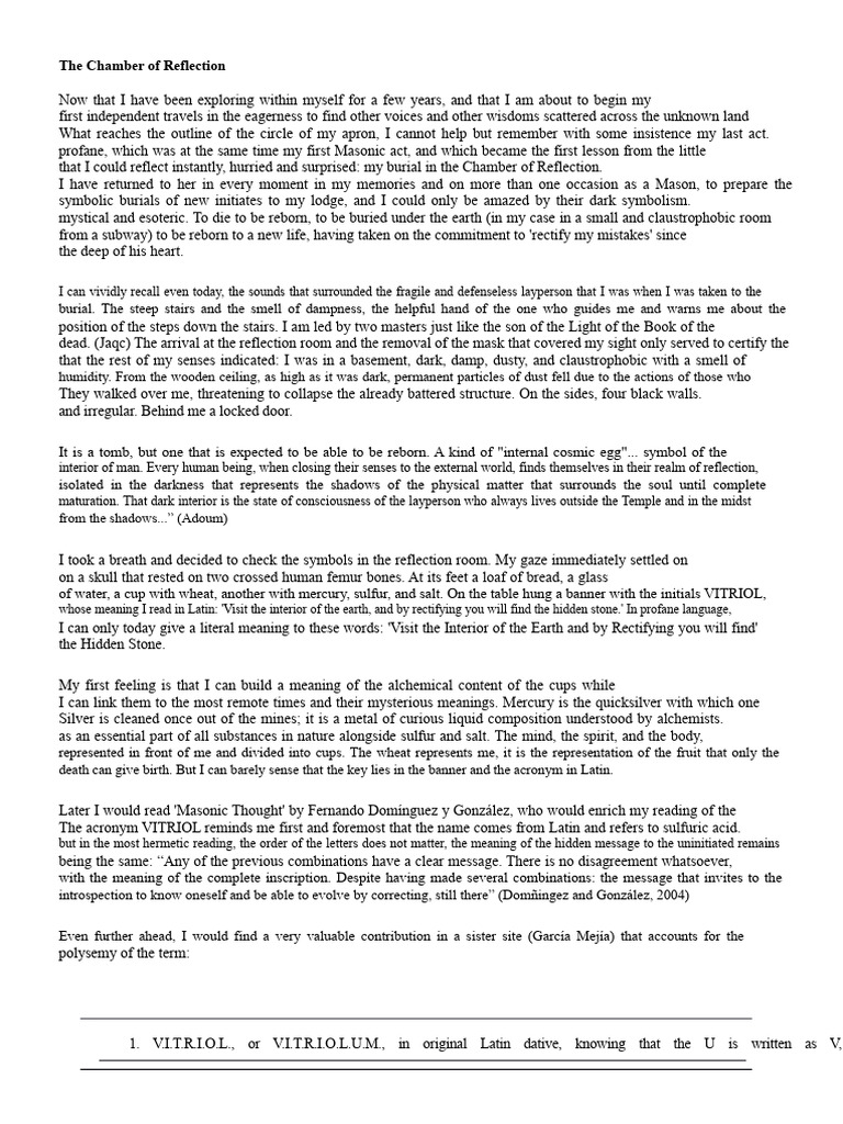 The Chamber of Reflections | PDF | Alchemy | Reason