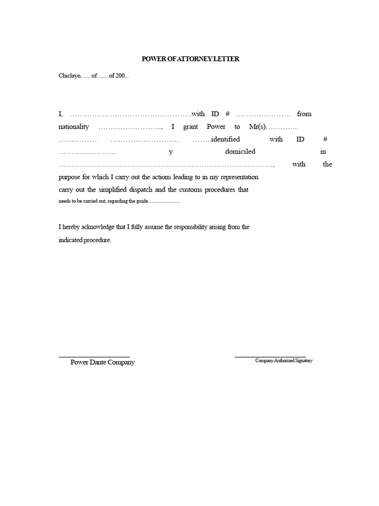 Power of Attorney Grantor Letter | PDF