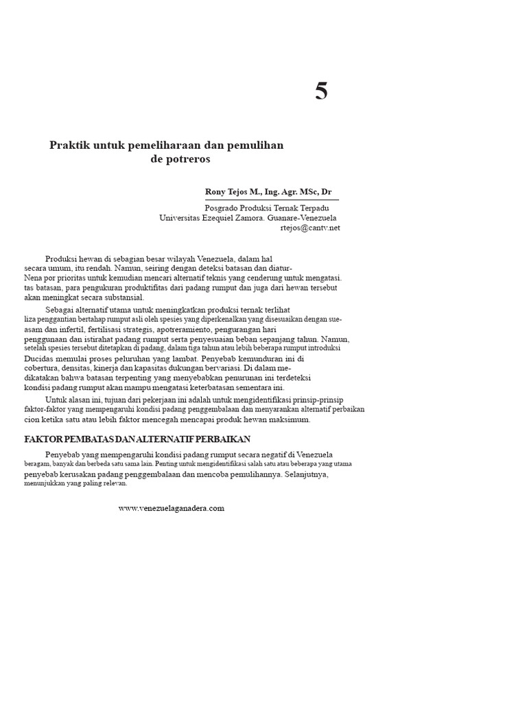 Praktik Untuk Pemeliharaan Dan Pemulihan Padang Gembala | PDF