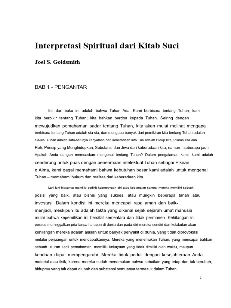 Interpretasi Spiritual dari Kitab Suci - Joel S Goldsmith | PDF