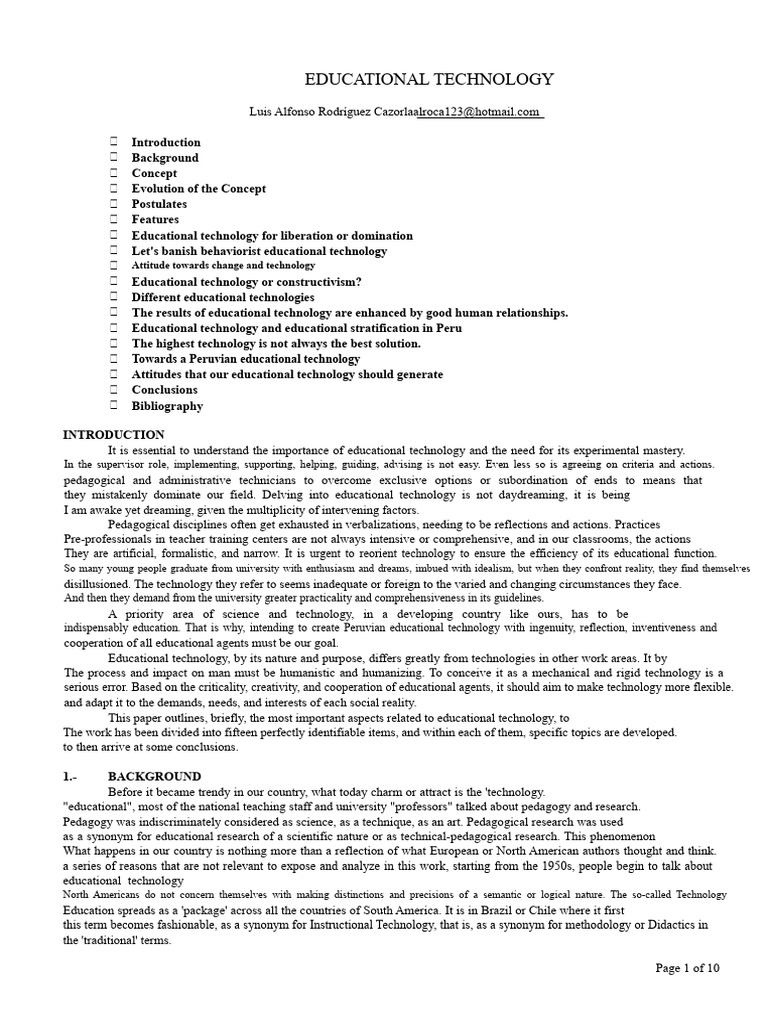 Educational Technology (Monograph) | PDF | Educational Technology | System