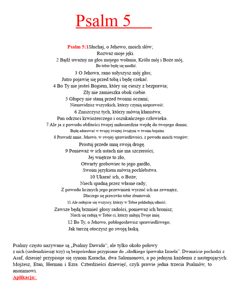 Psalm 5 | PDF