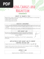 Moving Charges and Magnetism Formula Sheet | PDF | Magnetic Field | Force