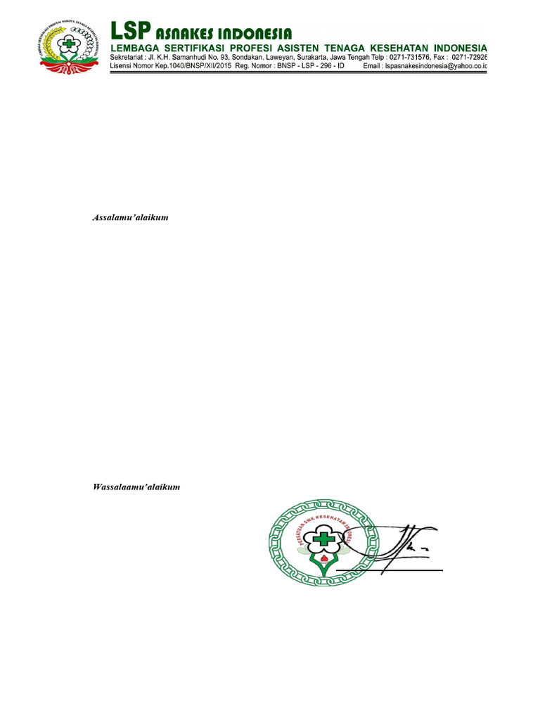 Undangan Upgrading Asesor | PDF