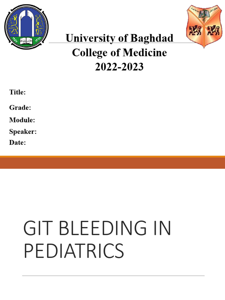 24 GIT BLEEDING | PDF | Diseases And Disorders | Digestive Diseases