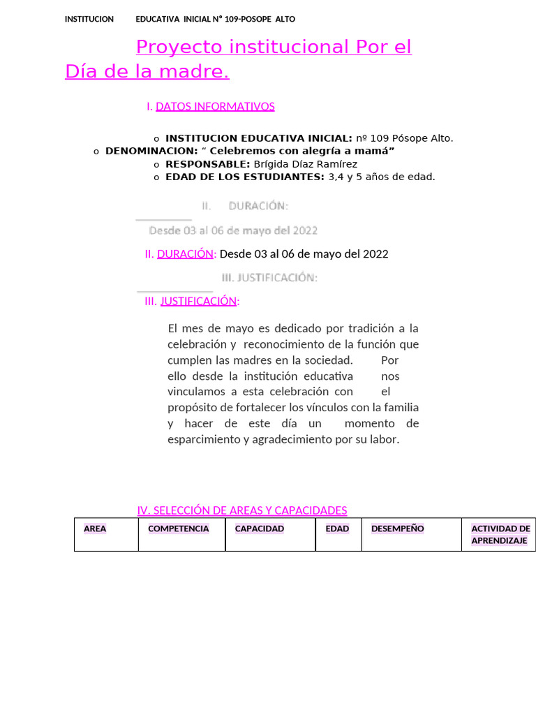Celebración del Día de la Madre 2022 | PDF | Enseñando | Salón de clases