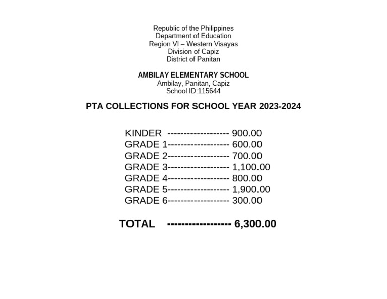 Pta Collection 2023-2024 | PDF