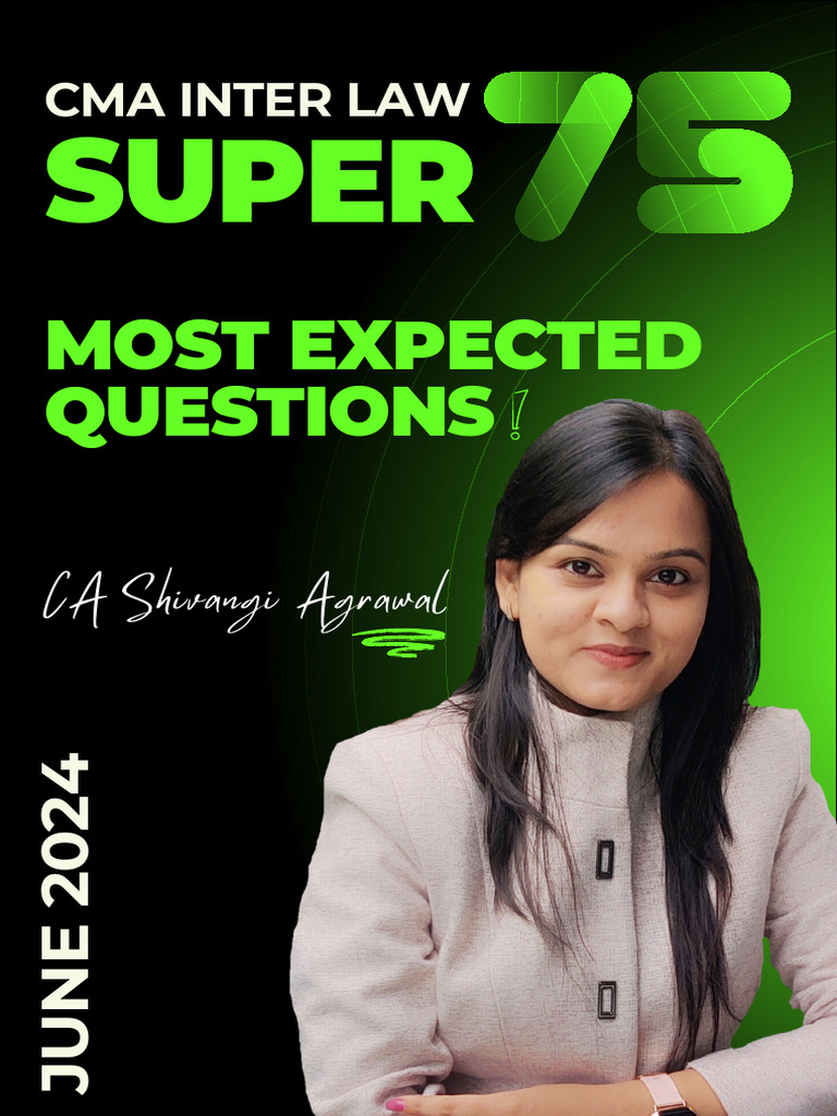 CMA Inter Law Super 75 - June 2024 - Shivangi Agrawal Mam | PDF | Liquidation | Private Law