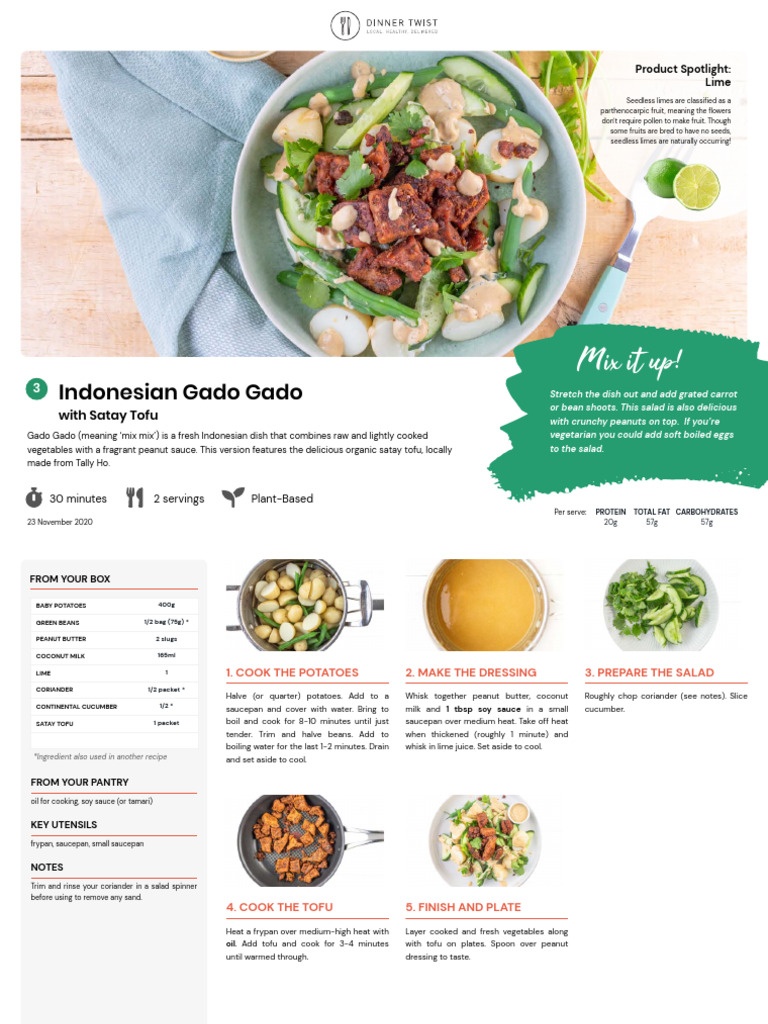 PB2 3.indonesian Gado Gado With Satay Tofu | PDF | Tofu | Indonesian Cuisine