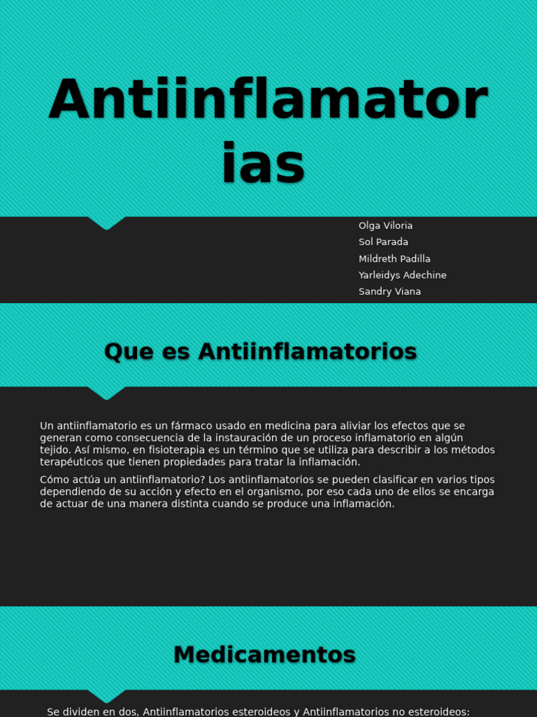 Antiinflamatorios Y SUS IMPORTANCIA EN EL ORGANISMO | PDF