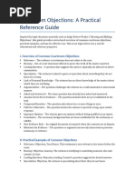 Florida Trial Objections Guide | PDF | Evidence (Law) | Testimony