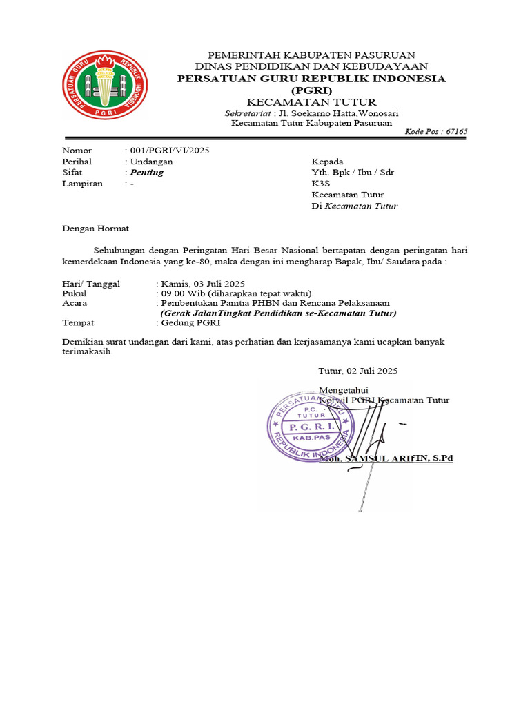 Undangan K3S 3 Juli 2025 | PDF