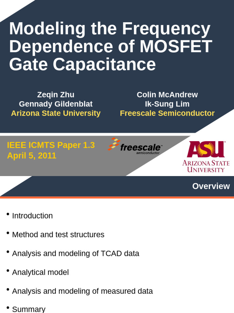 Modeling The Frequency Dependence of MOSFET Gate Capacitance | PDF ...