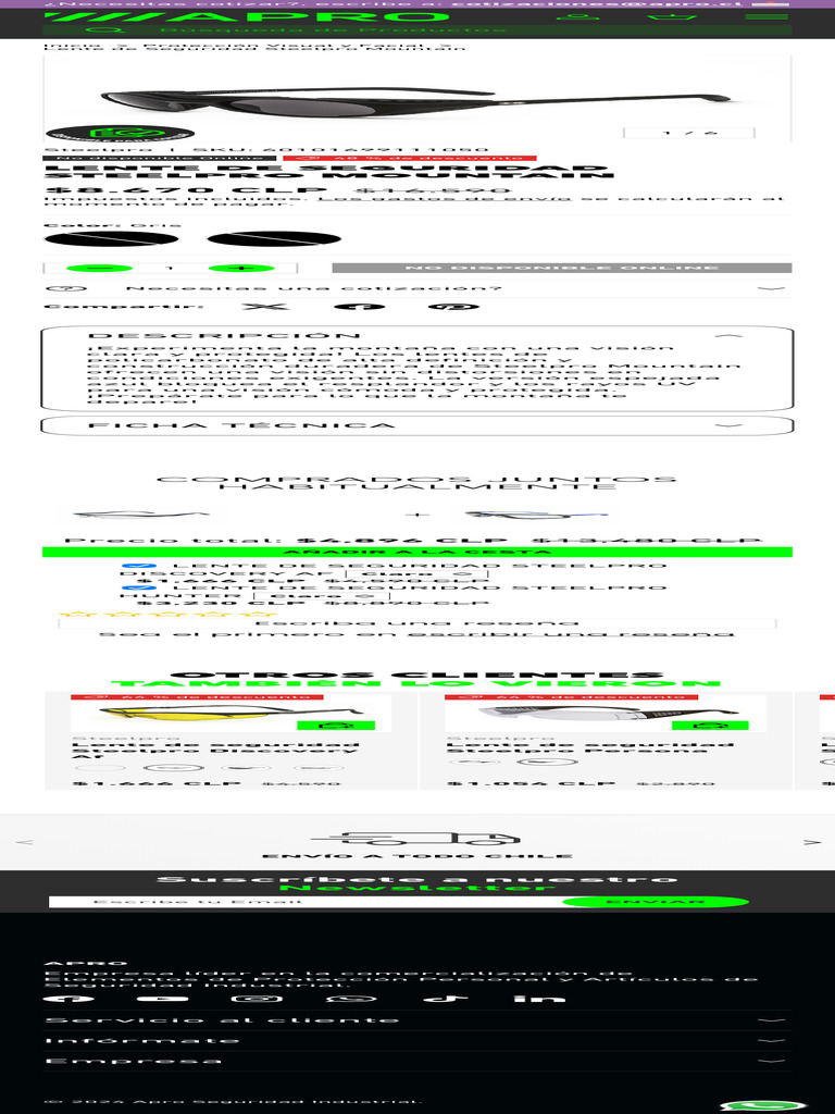 Lente de Seguridad Steelpro Mountain - Apro Seguridad Industrial | PDF
