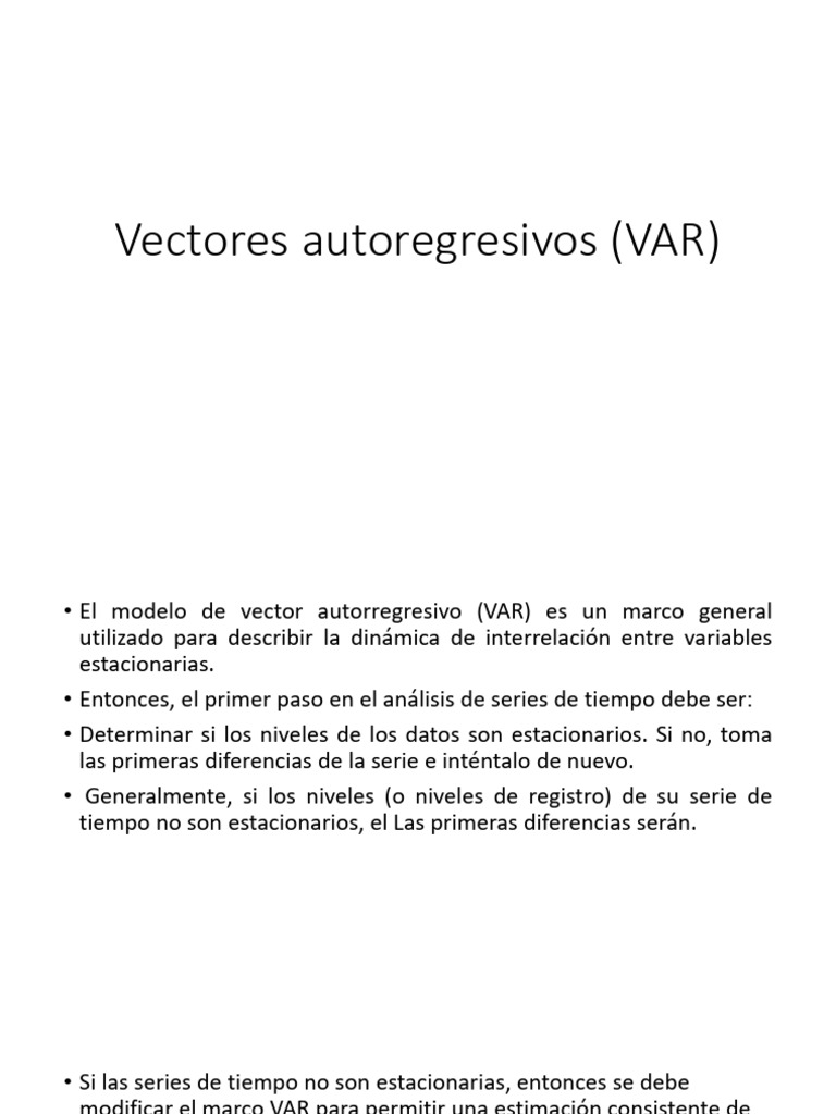 Análisis de Modelos VAR en Econometría | PDF | Mínimos cuadrados ...