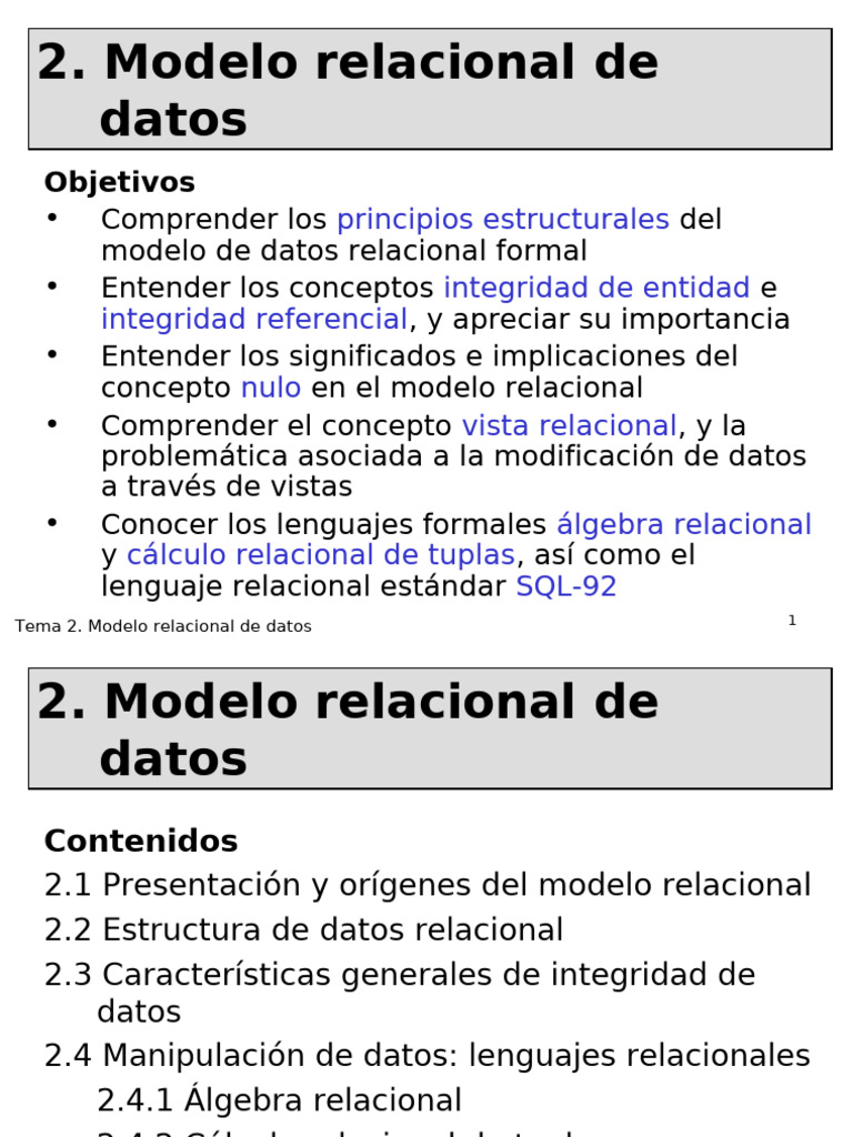 Modelo Relacional Paso and Paso | PDF | Base de datos relacional ...