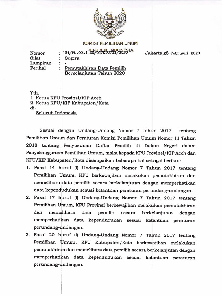 1 181 (Pemutakhiran Data Pemilih Berkelanjutan Tahun 2020) - OK | PDF