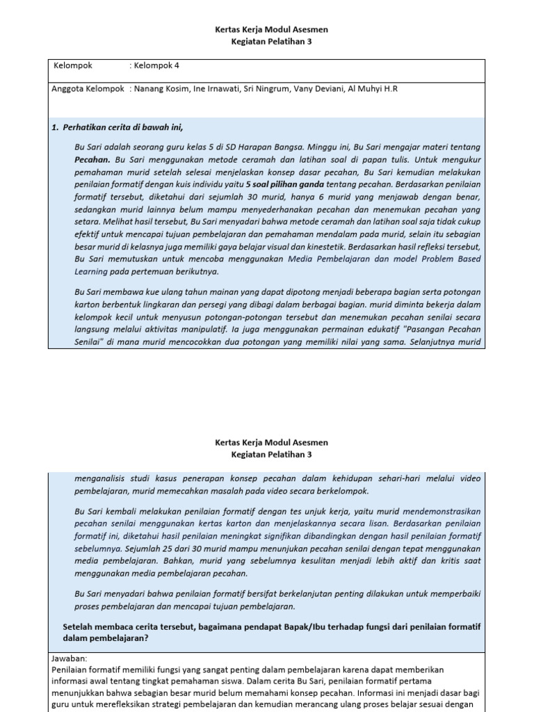 IN1.4.2.3. Aktivitas 3 - Kertas Kerja Modul 4 KP3 | PDF