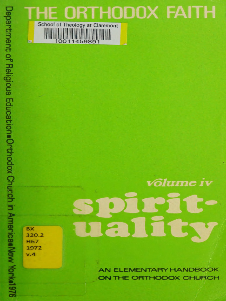 Orthodox Church-An Elementary Handbook Thomas Hopko 4 Spirituality 1997 ...