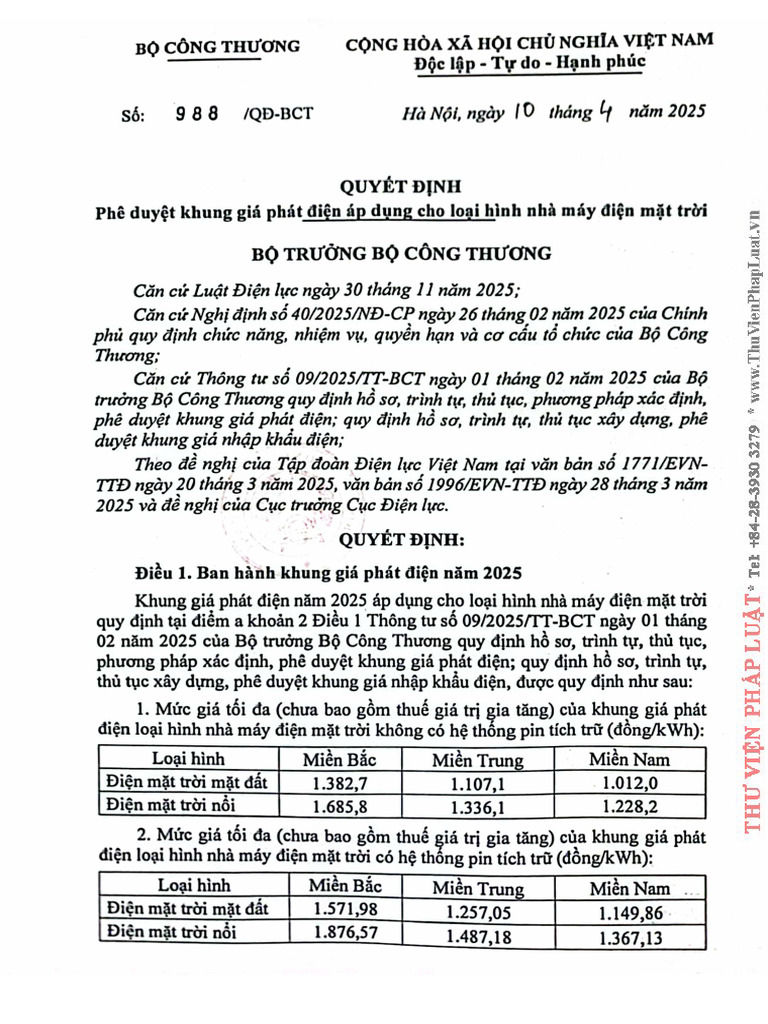 988 QD-BCT Khung Gia Solar | PDF