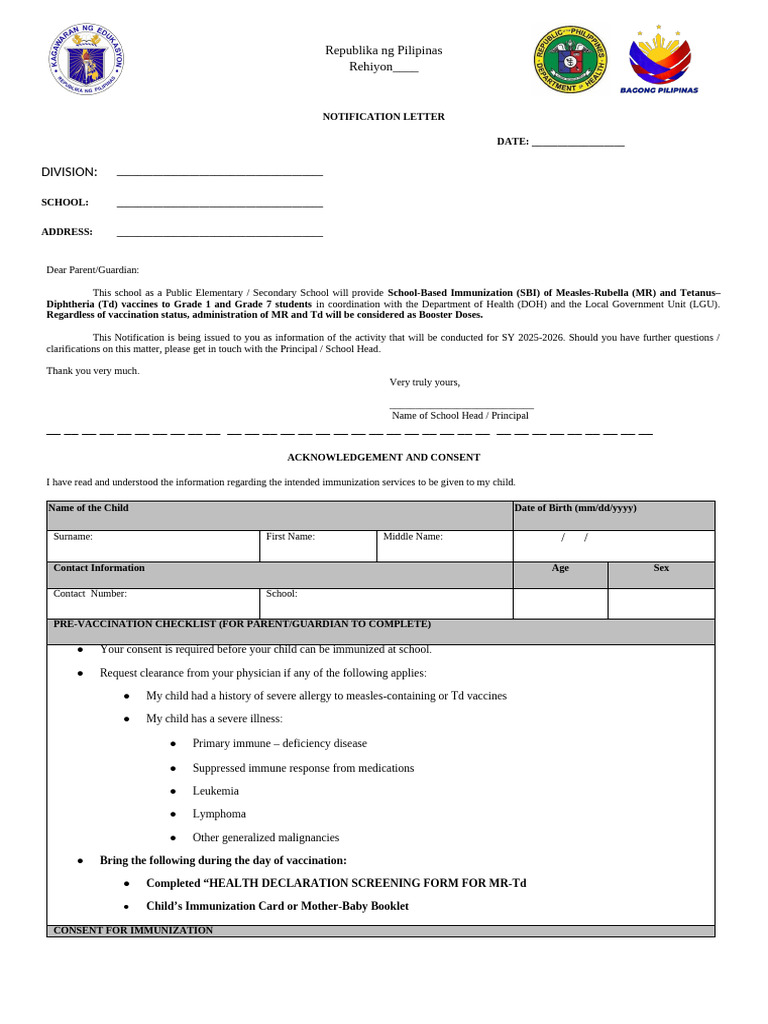 Sy2025 2026 SBI CONSENT FORMS v1 1 | PDF