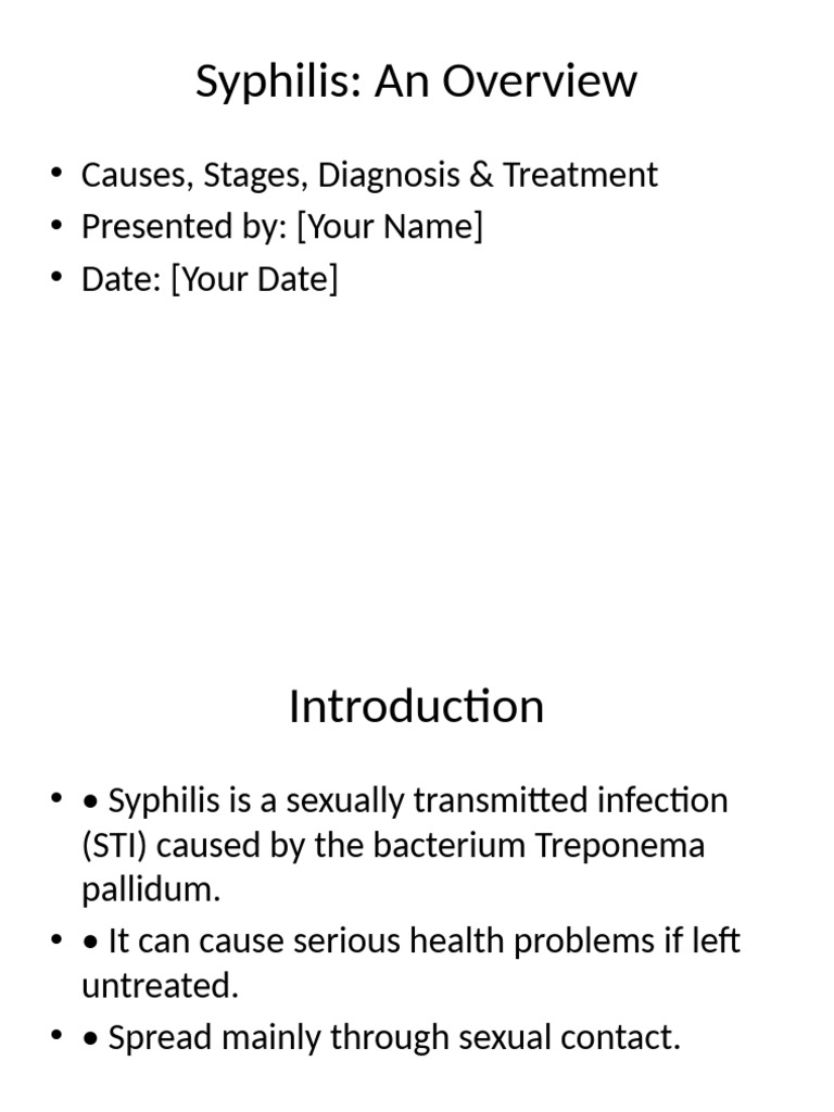 Syphilis Presentation | PDF