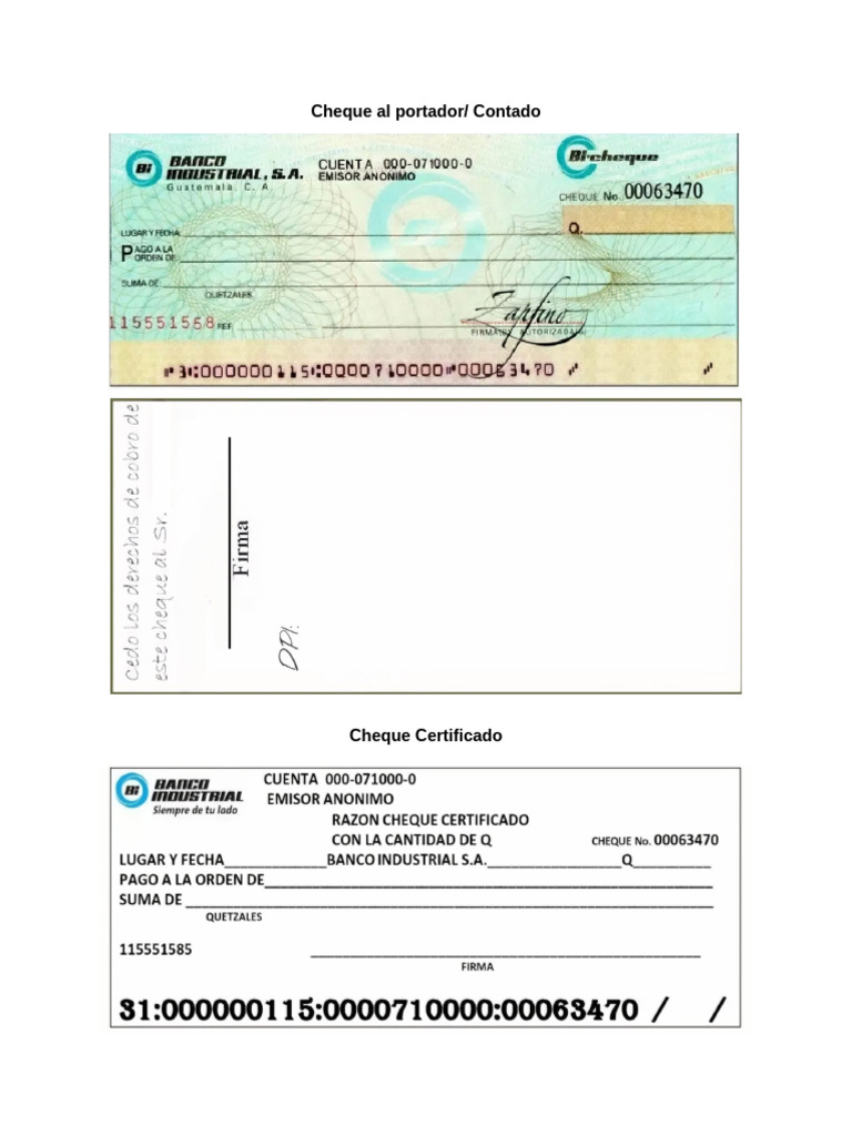 Modelo Cheques | PDF